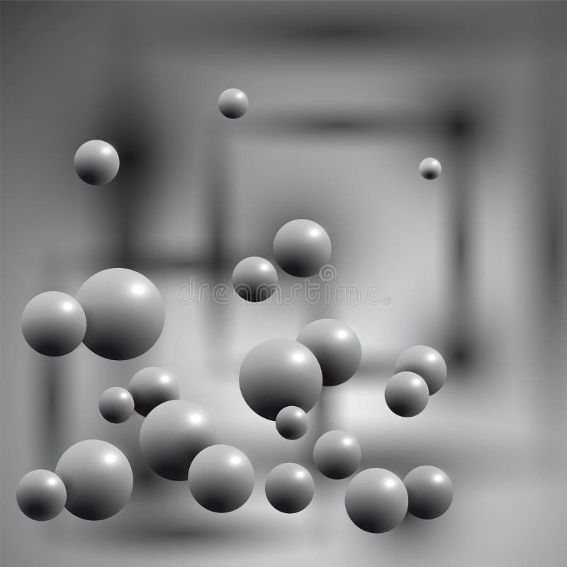 Bolas Grises En El Aire Sobre Fondo Abstracto Ilustración del Vector ...