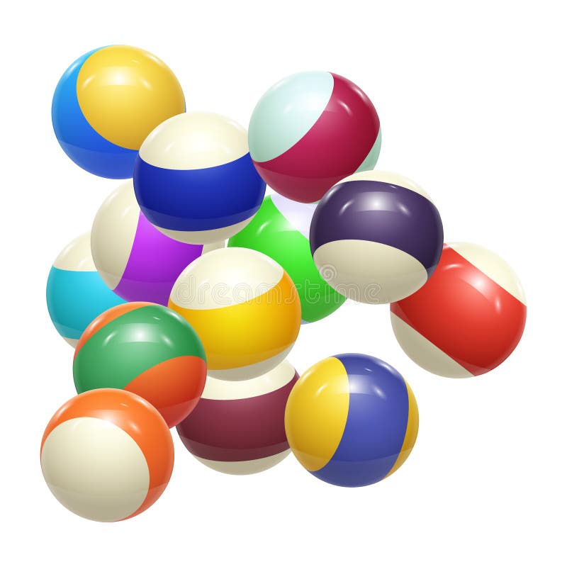 Bolas Rayadas Coloridas Esferas 3d Bolas Aisladas En El Fondo Blanco ...