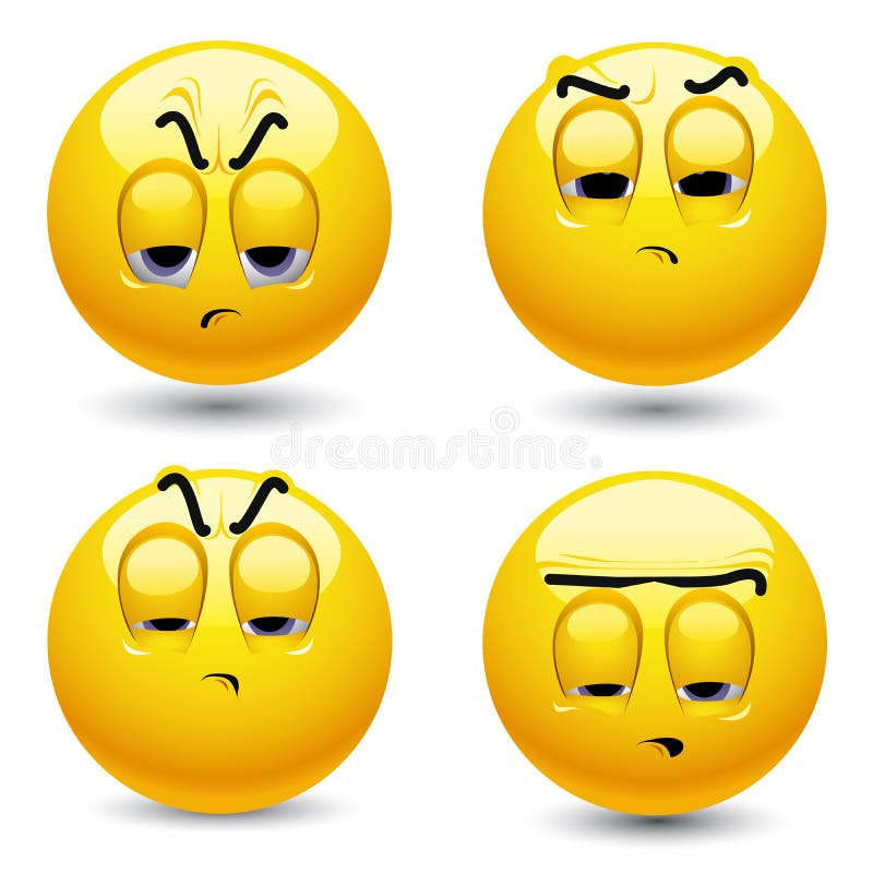 Smiley, Resentimiento, Cólera Stock de ilustración - Ilustración de ...