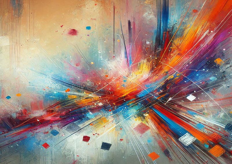 Explosive Abstract Art with Scribble Doodle Paints in Vibrant Colors ...