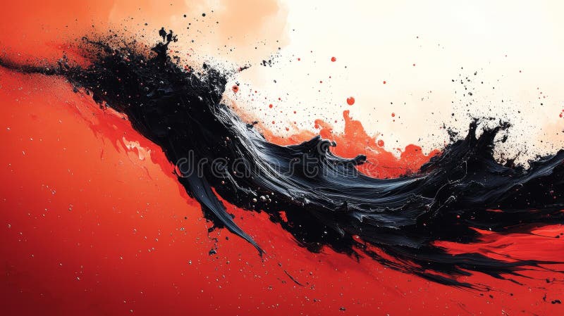 Abstract Black and Red Paint Splash Artwork Generative AI Stock ...