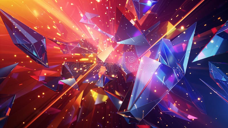 A Bold Abstract Background with a Collage of Fragmented Polygons in ...