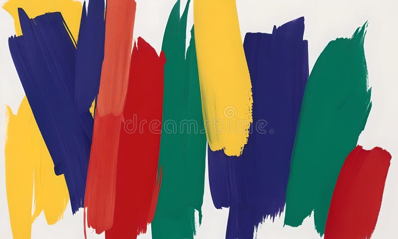 Bold, Abstract Brush Strokes in Primary Colors Stock Illustration ...