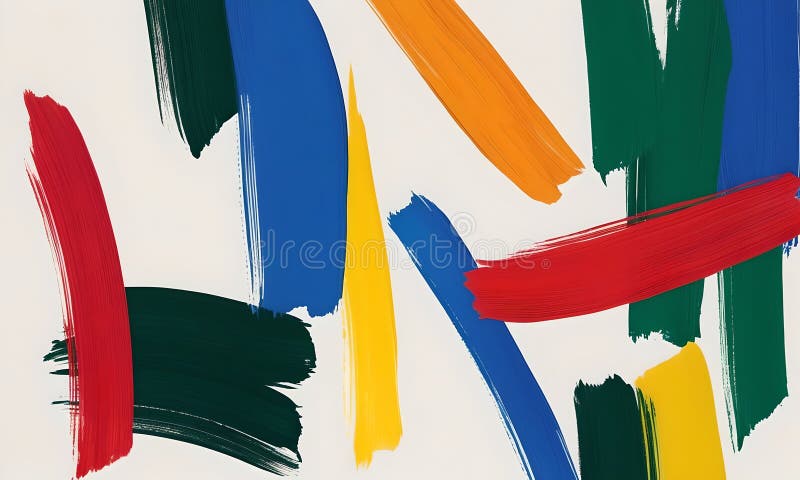 Bold, Abstract Brush Strokes in Primary Colors Stock Image - Image of ...