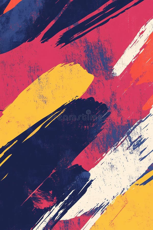 A Bold Abstract Brushstroke Design in Primary Colors for Artistic ...