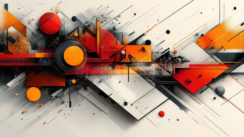 Bold Abstract Composition Featuring Geometric Shapes and Vibrant Colors ...