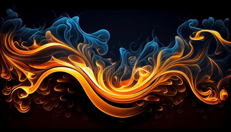 A Bold Abstract Flowing Flames Background, Generative AI, Illustration ...