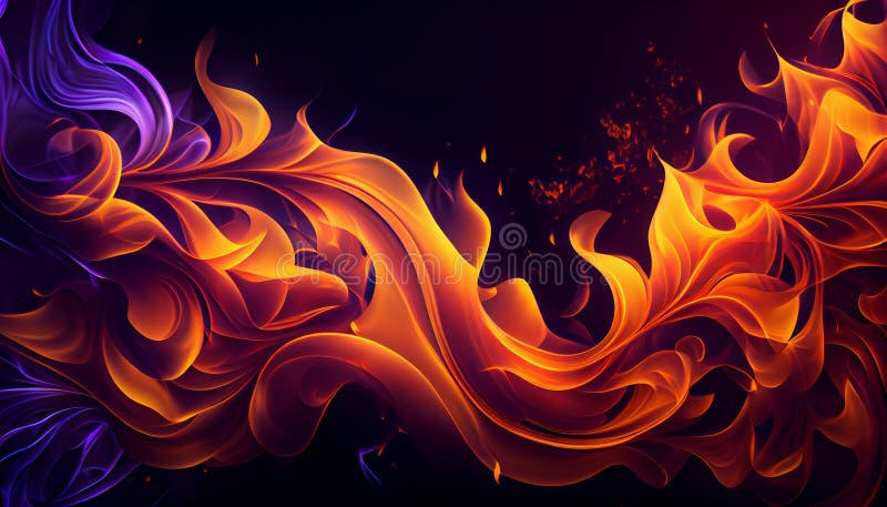 A Bold Abstract Flowing Flames Background, Generative AI, Illustration ...