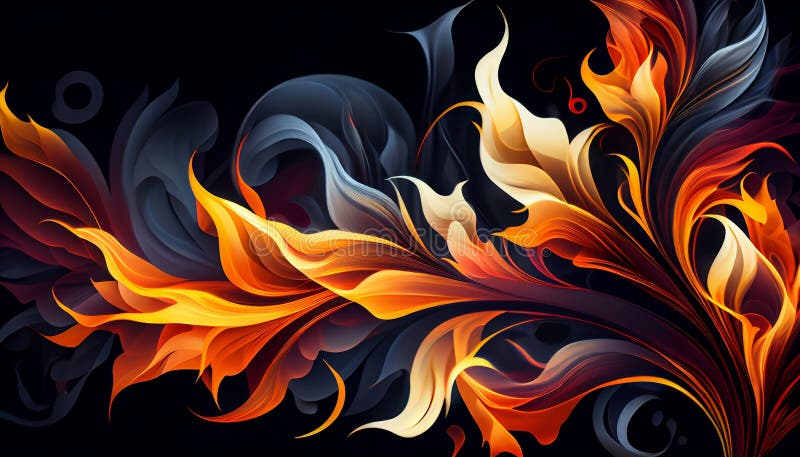 A Bold Abstract Flowing Flames Background, Generative AI, Illustration ...