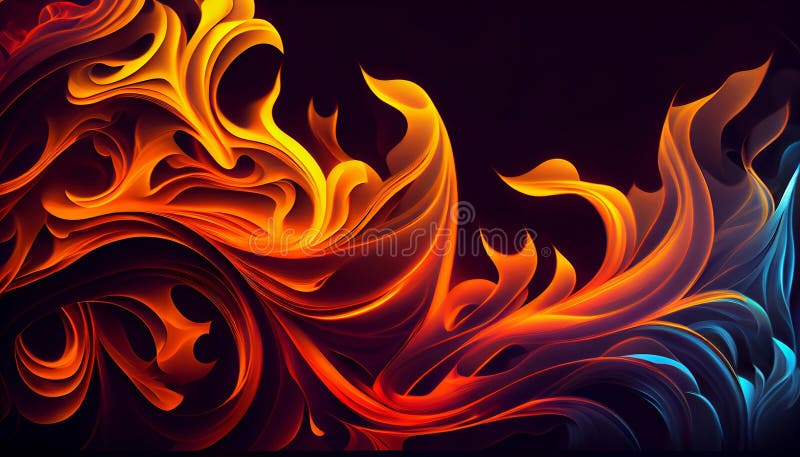 A Bold Abstract Flowing Flames Background, Generative AI, Illustration ...