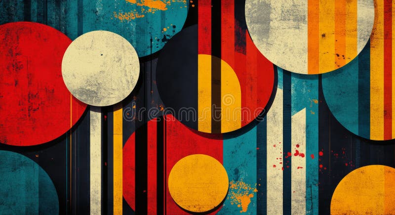 Bold Abstract Geometric Shapes in Vibrant Colors Creating a Striking ...