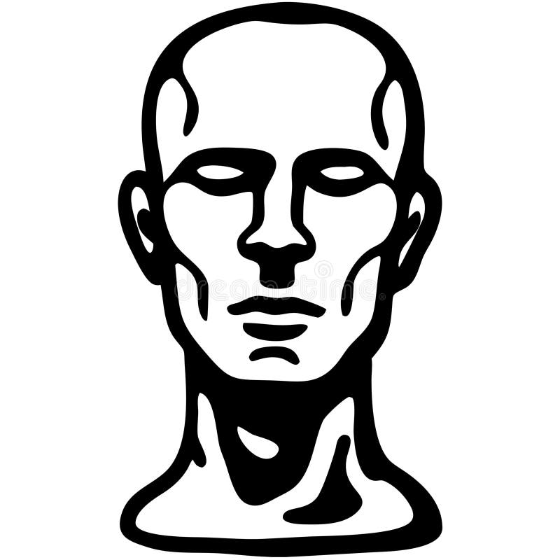 Bold Abstract Human Face Vector Outline for Tattoos and Coloring Books ...