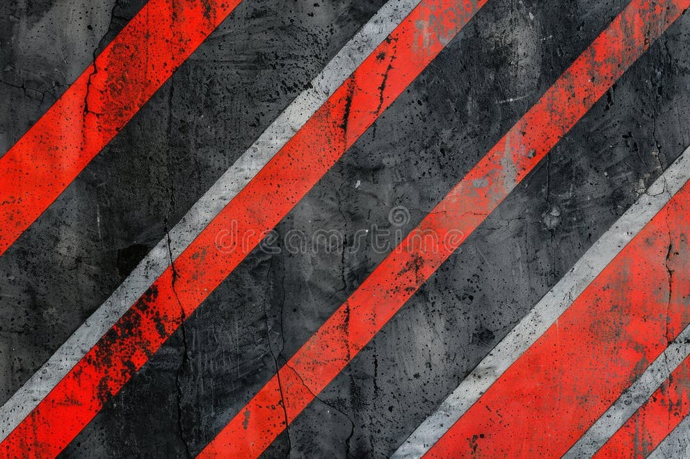 Bold Abstract Pattern with Black Diagonal Lines and Red Accents on Gray ...