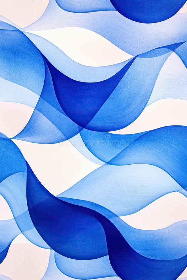 Bold Abstract Pattern Featuring Organic Blue Shapes Against a Pastel ...