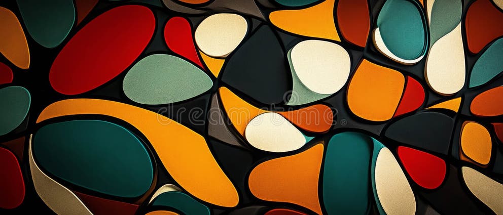 Bold Abstract Shapes with Contrasting Colors Form a Striking Pattern ...