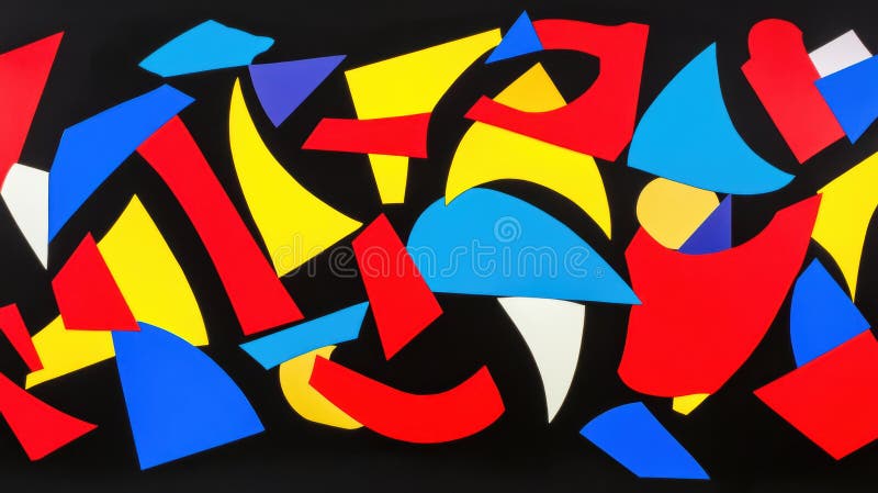 Bold Abstract Shapes in High Saturation Colors Stock Illustration ...