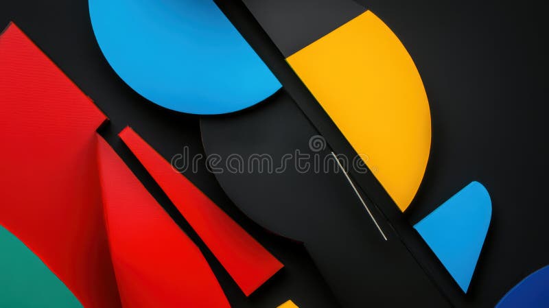 Bold Abstract Shapes in High Saturation Colors Stock Illustration ...