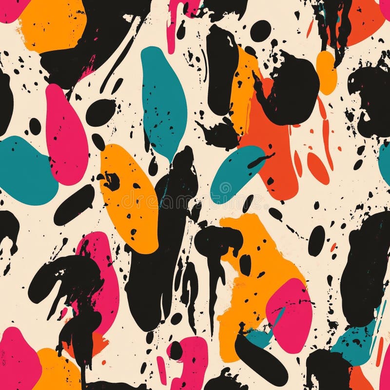 Bold Abstract Splashes Pattern. Generated with Ai Stock Illustration ...