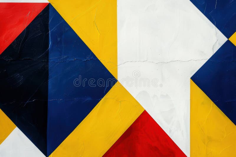 Bold Abstract Triangles in Vibrant Primary Colors on Textured Surface ...