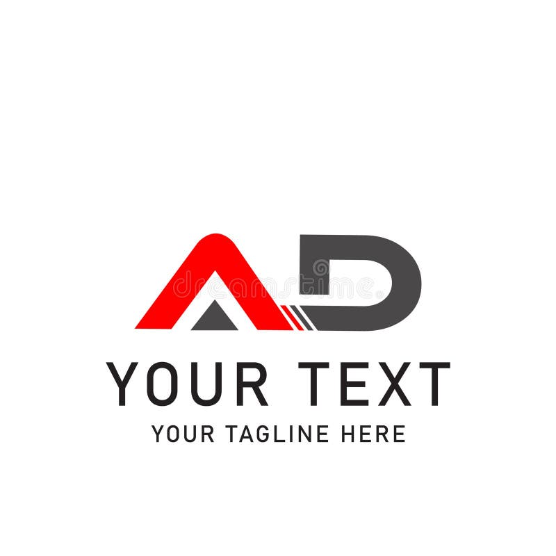 Bold Ad Logo Design with Customizable Text Stock Vector - Illustration ...