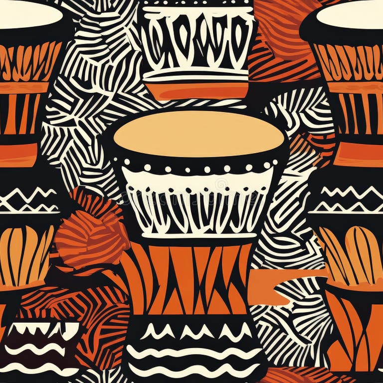 A Bold African Drum Pattern, with Repeating Djembe and Talking Drum ...