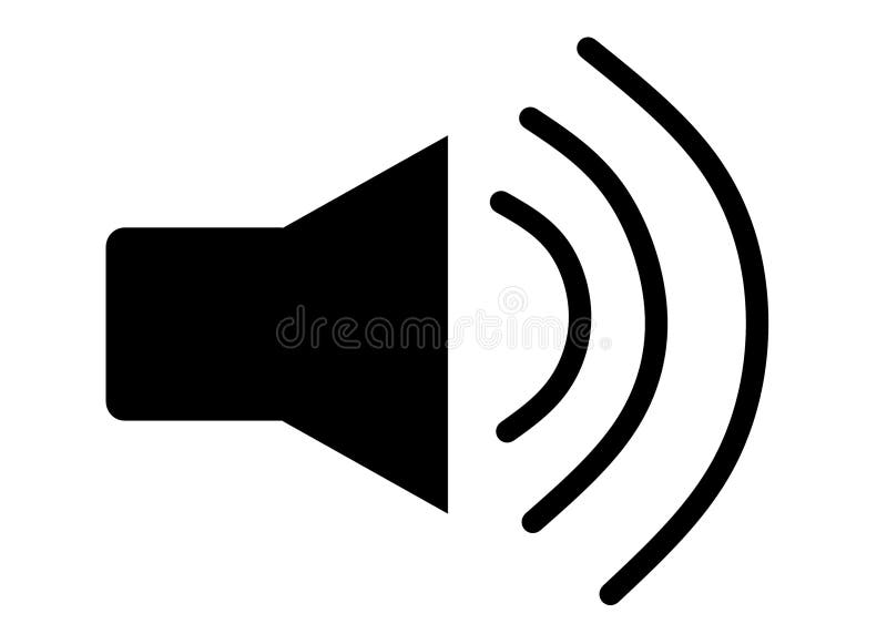 A Bold All Black Symbol of the Speaker with Sound Waves White Backdrop ...