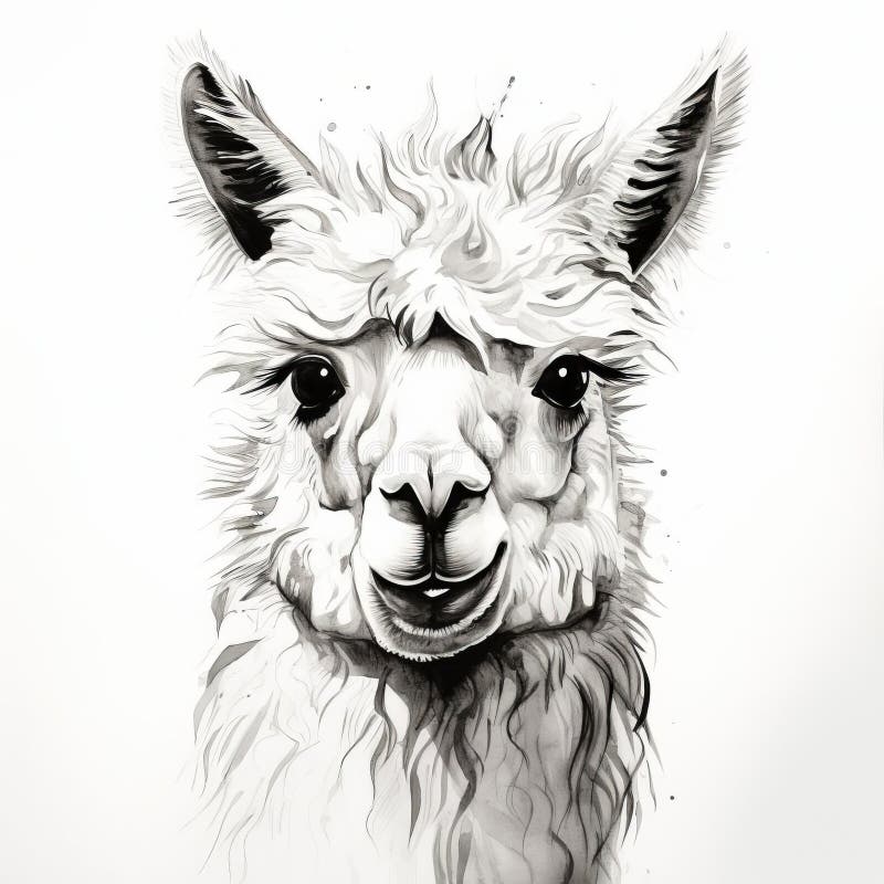 Bold Ink Drawing of Orangutan on White Background Stock Illustration ...