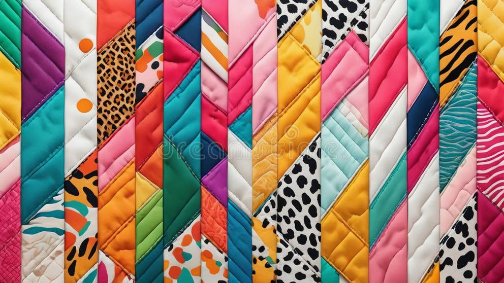 Bold Animal Patchwork Straight Line Art Background a Striking Visual ...