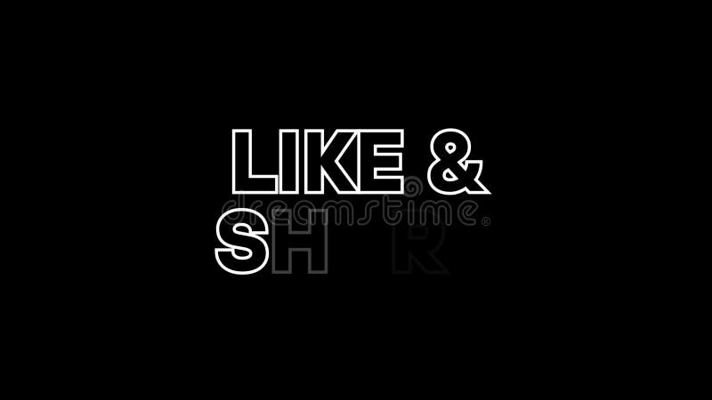 Bold Animated Like & Share Text on Black: Typography Motion Graphics ...