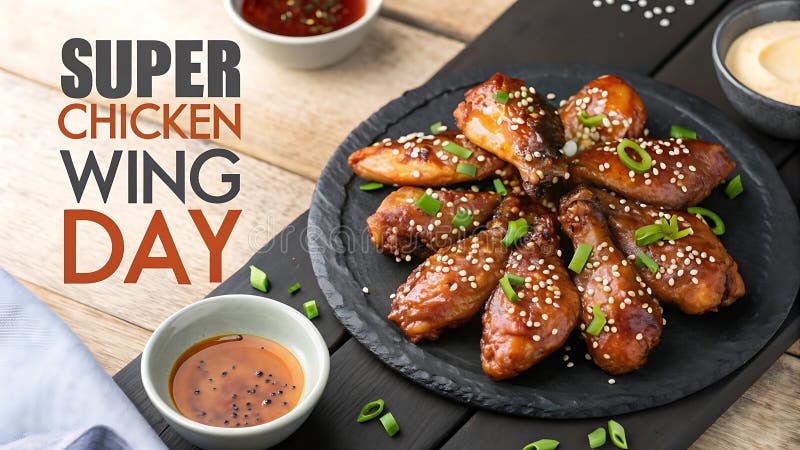 Bold and Appetizing Banner for Super Chicken Wing Day Celebration Stock ...
