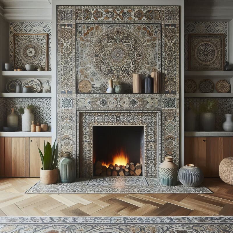 A Bold Approach Using Patterned Tiles for the Hearth Extension Stock ...