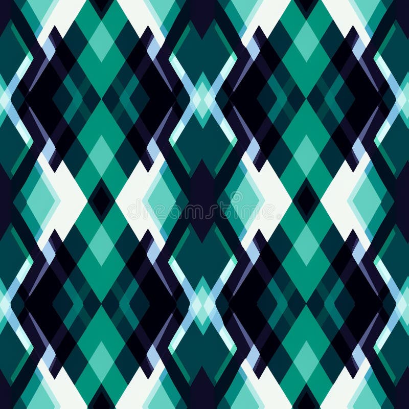 Bold Aqua Green and Blue Abstract Pattern with Sharp Edgy Compositions ...