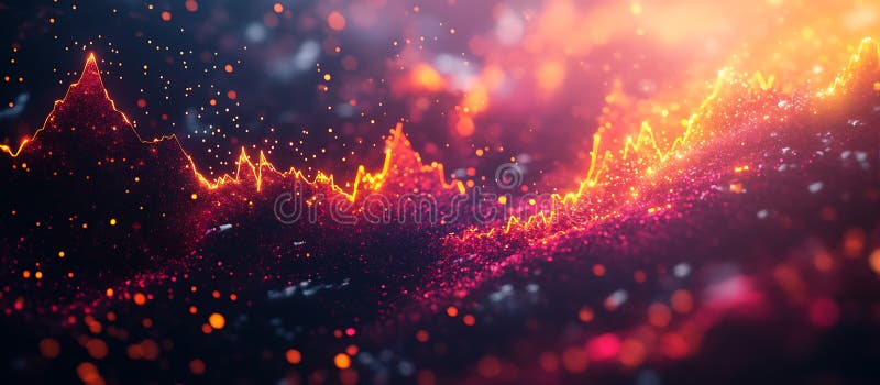 Bold Area Graph with Sharp Spikes and Colorful Highlights Stock ...