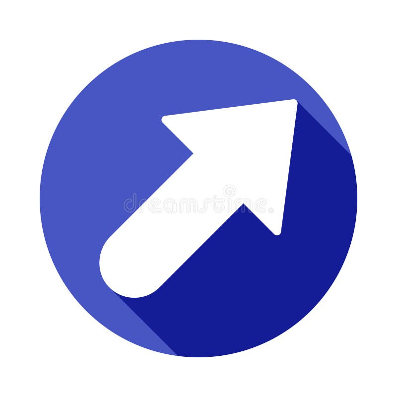Bold Arrow Icon in Flat Long Shadow Style Stock Illustration ...