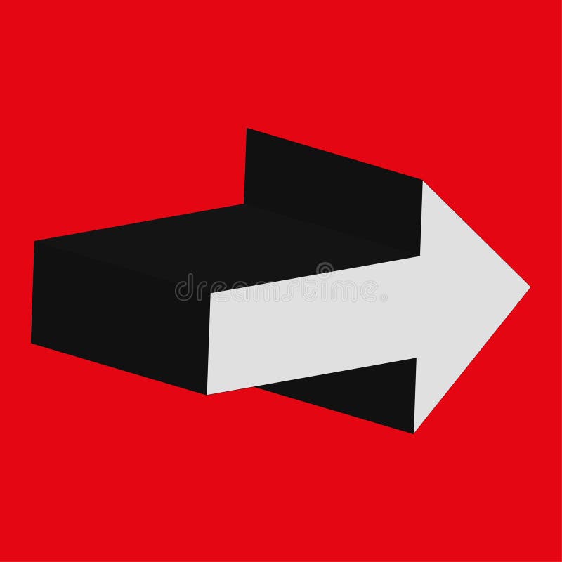 Bold Arrow Shape. Direction Symbol Icon. Three Dimensional Pointer ...