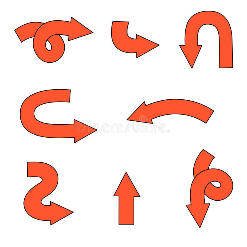 Bold Arrows Collection. Hand Drawn Arrow Signs Set Stock Vector ...