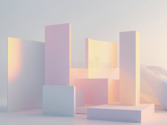 Bold Artful Display with Soft Ambient Colors. Stock Image - Image of ...