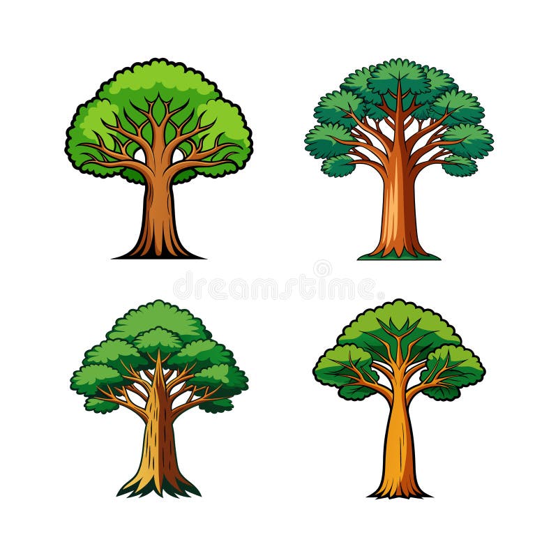 Bold Artistic Design of Kauri Tree Stock Vector - Illustration of ...