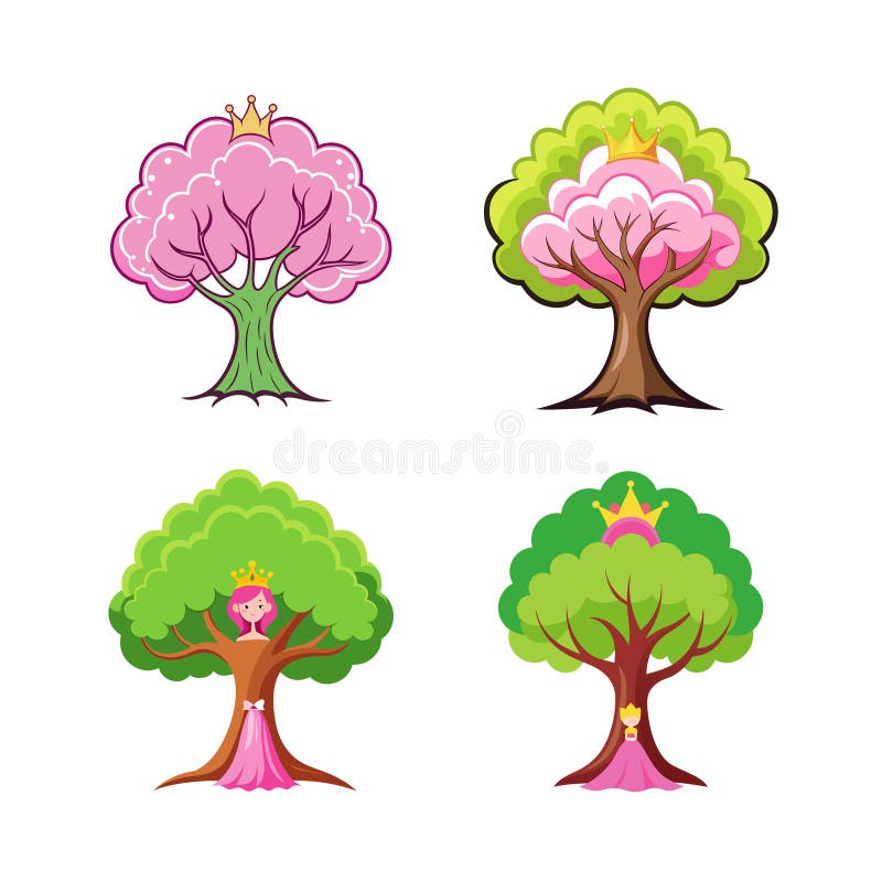 Bold Artistic Design of Princess Tree Stock Vector - Illustration of ...
