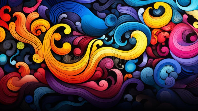 Bold and Artistic Scribble Compositions with Vibrant Colors and ...