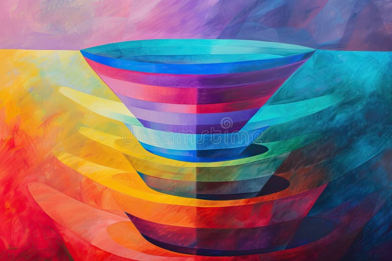 Bold Artwork of a Sales Funnel Displaying a Conversion Process Stock ...