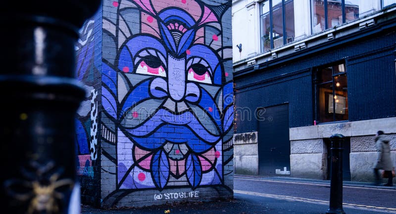 Bold Aztec Graffiti Wall Manchester Northern Quarter Editorial Stock ...