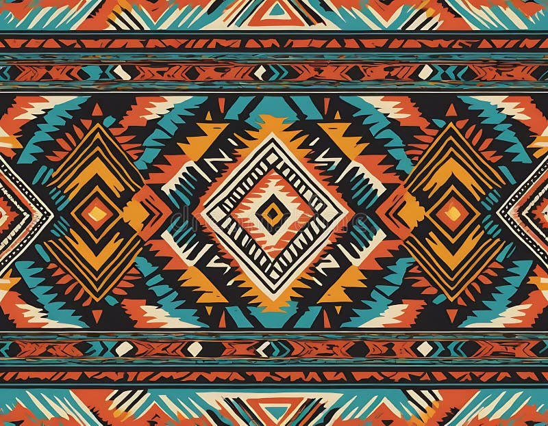 Bold Aztec Pattern with Strong Linear Symmetry Stock Illustration ...