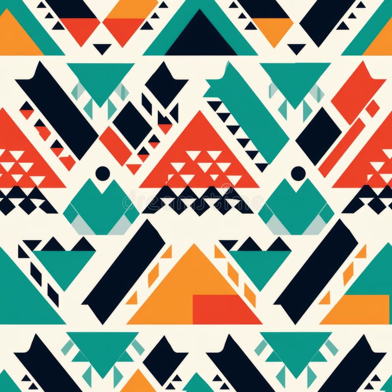 Bold Aztec Pattern: Vibrant Colors and Geometric Minimalism Stock ...