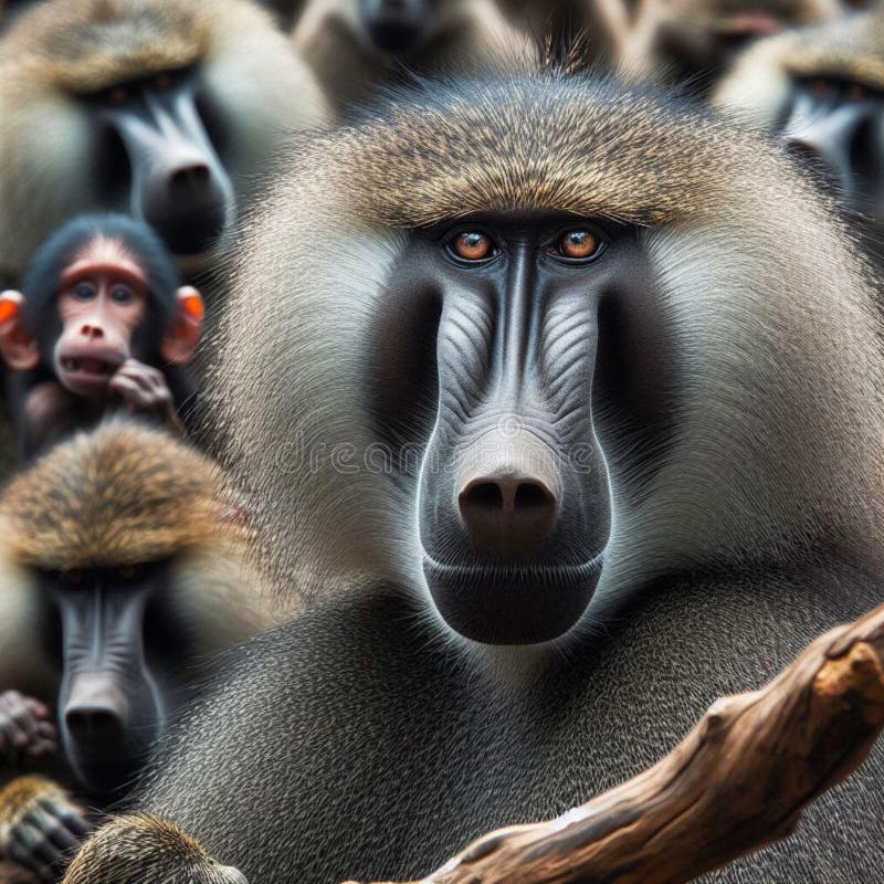 Bold Baboon - Jungle Luminary Stock Illustration - Illustration of ...