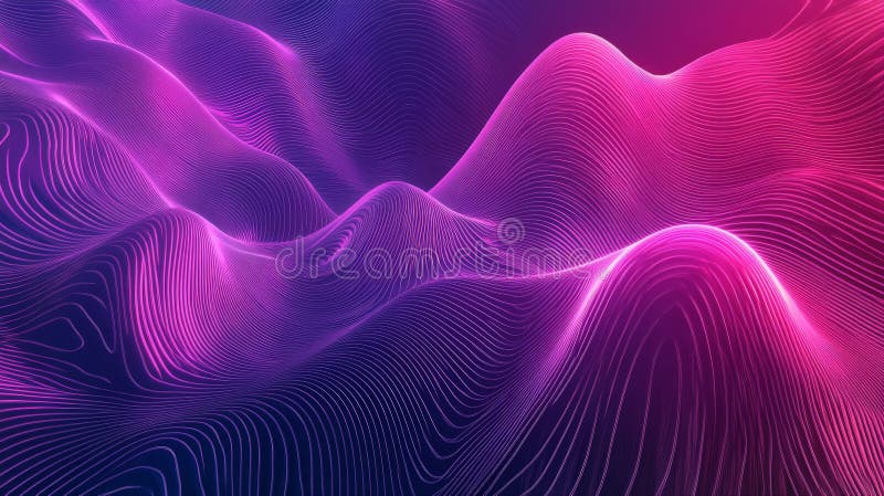 A Bold Background with Flowing Gradient Waves in Neon Pink and Rich ...