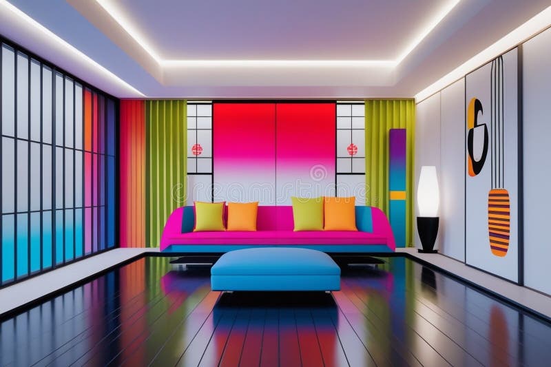 Minimalist Interior Design with a Modern Edge Stock Illustration ...