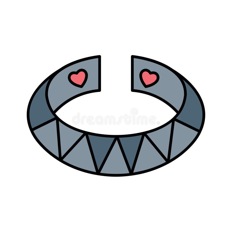 Bold Bangle Outline with Colours Fill Vector Icon that Can Easily Edit ...