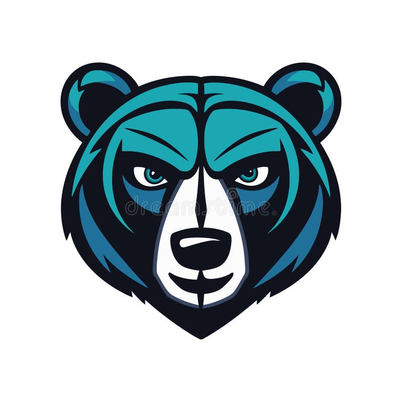 Bold Bear Head Illustration with Strong Features and Intense Expression ...