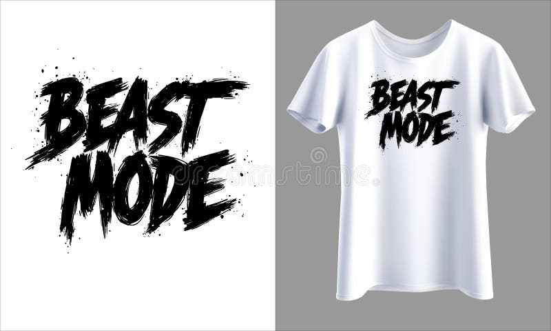 Bold Beast Mode Typography Design for Fitness Appare Stock Vector ...